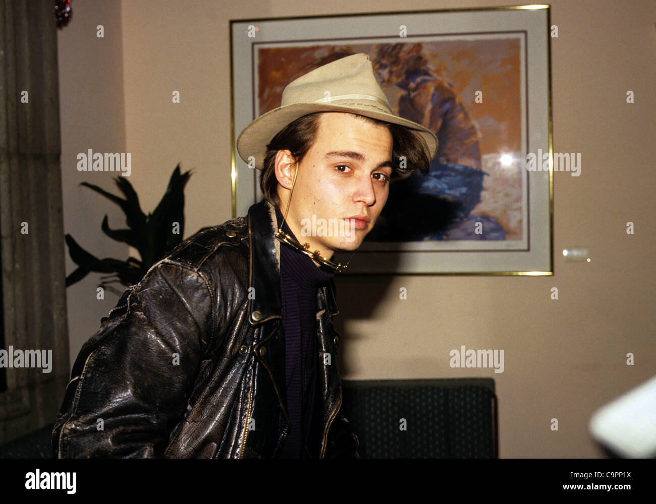 Dec. 18, 1987 - Hollywood, California, U.S. - F5364.JOHNNY DEPP.Cast of ...