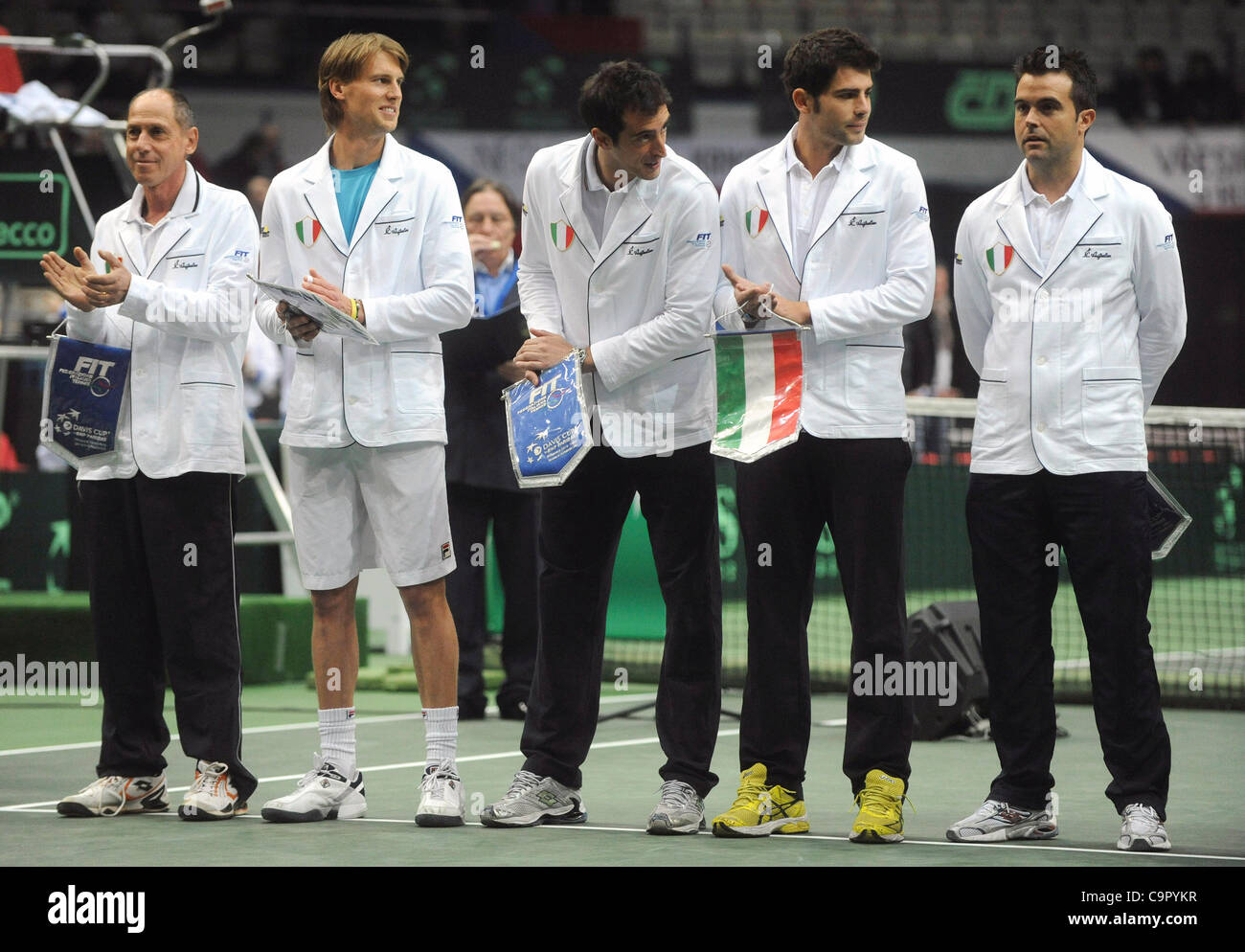 Italian tennis players Andreas Seppi, Potito Starace, Simone Bolelli ...