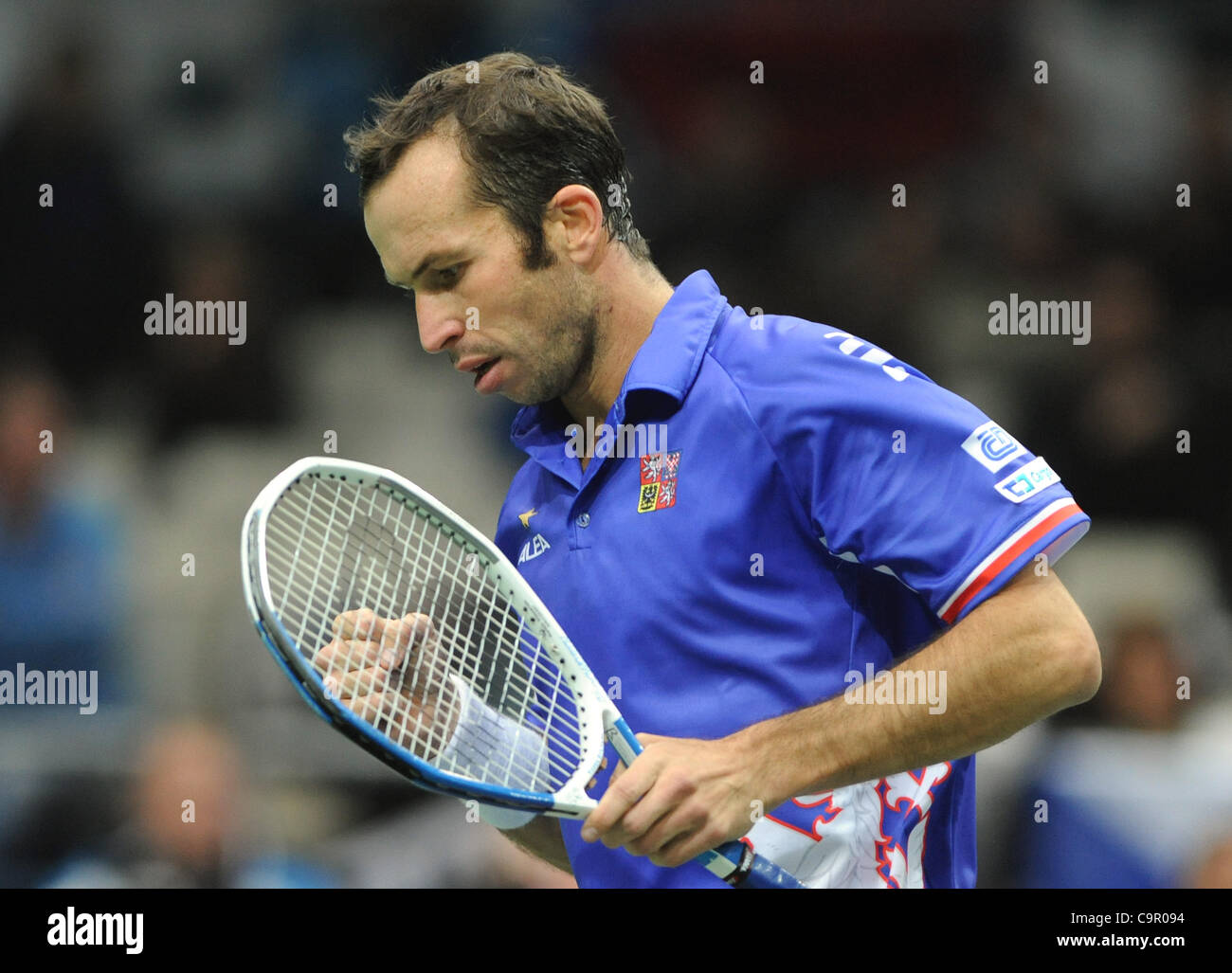 Radek Stepanek(CZE) during the first match of the Davis Cup against ...