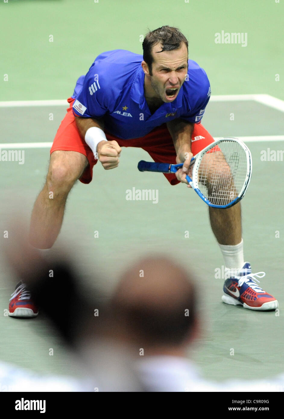 Radek Stepanek(CZE) during the first match of the Davis Cup against ...