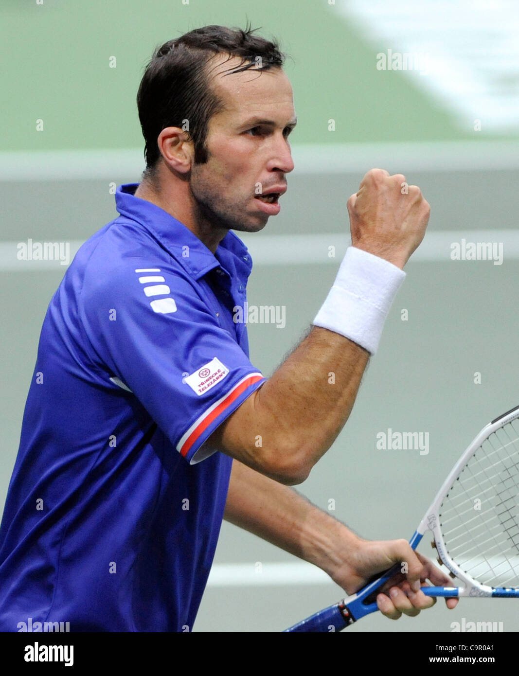 Radek Stepanek(CZE) during the first match of the Davis Cup against ...