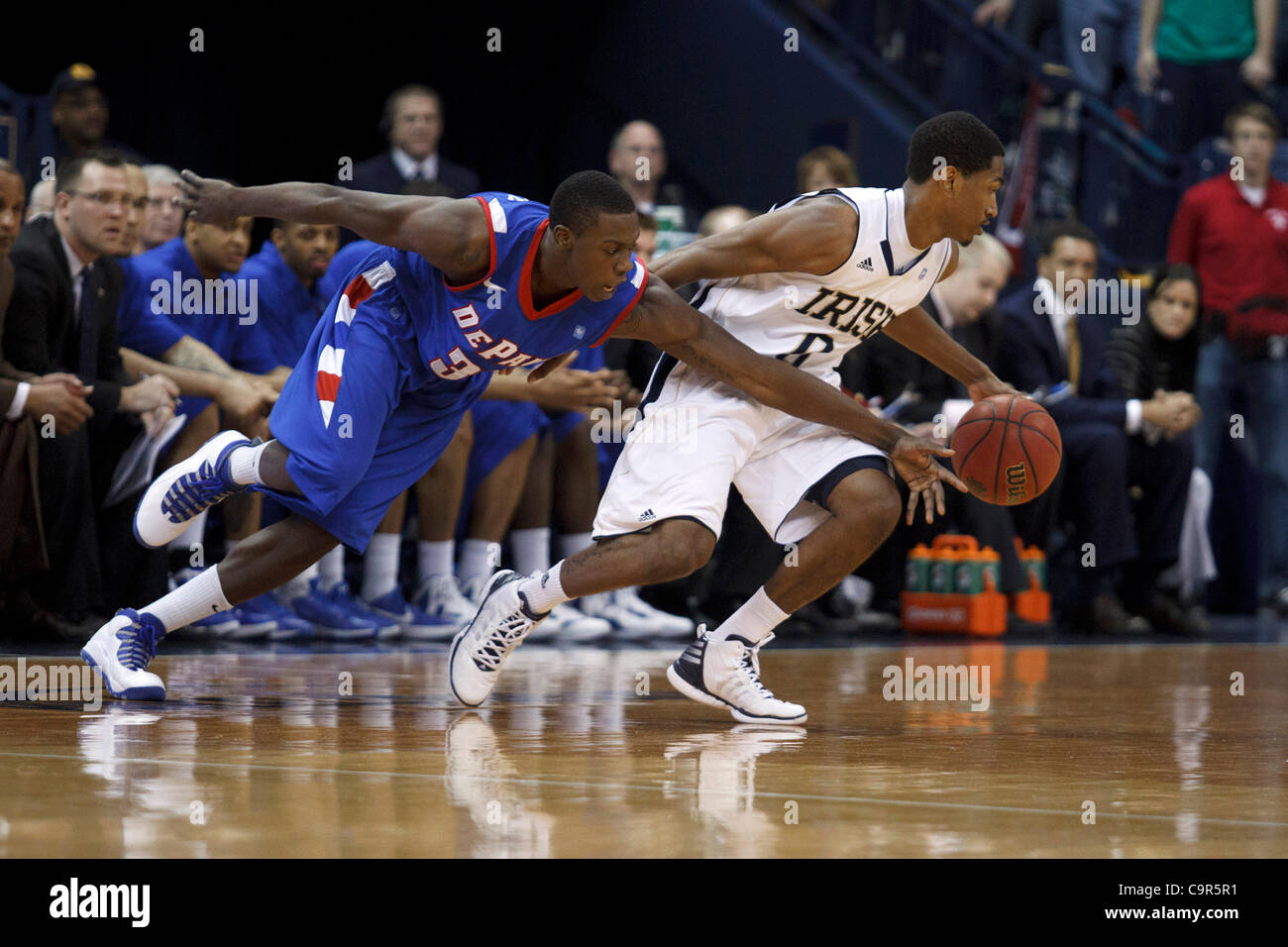 Feb. 11, 2012 - South Bend, Indiana, U.S - Notre Dame guard Eric Atkins ...