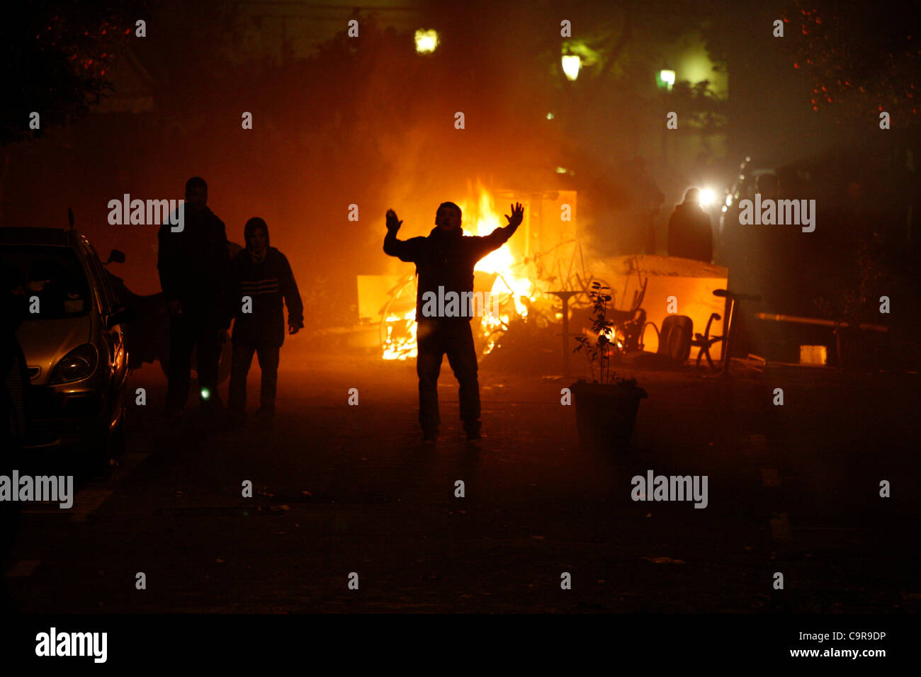 Feb. 12, 2012 - Athens, Greece - Protesters and riot police fought ...