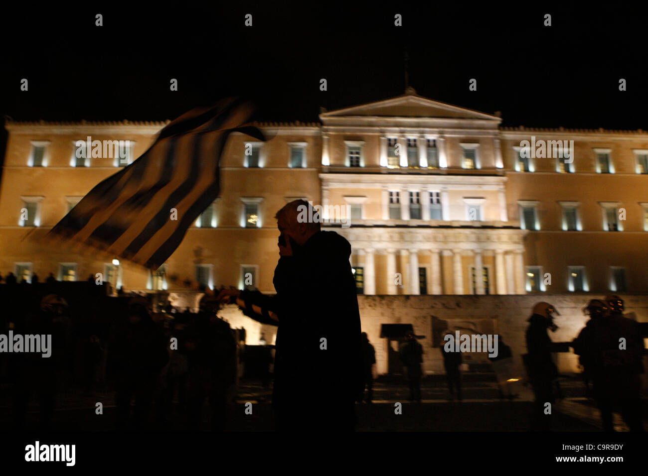 Feb. 12, 2012 - Athens, Greece - Protesters and riot police fought ...