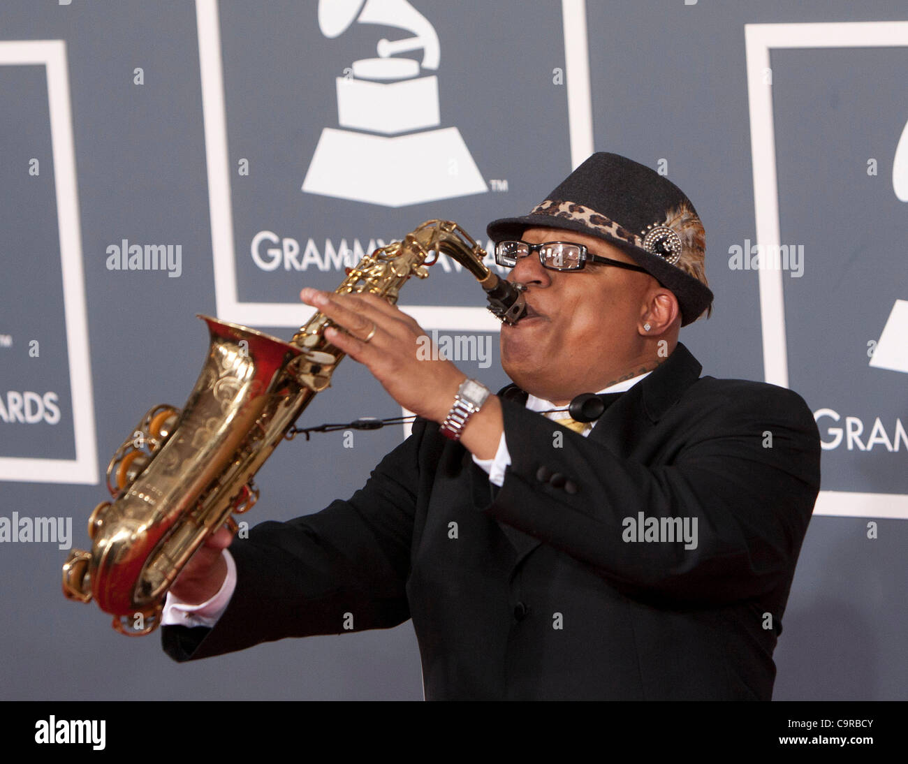 Sky Johnson on the red carpet of the 54th Annual Grammy Awards at the ...