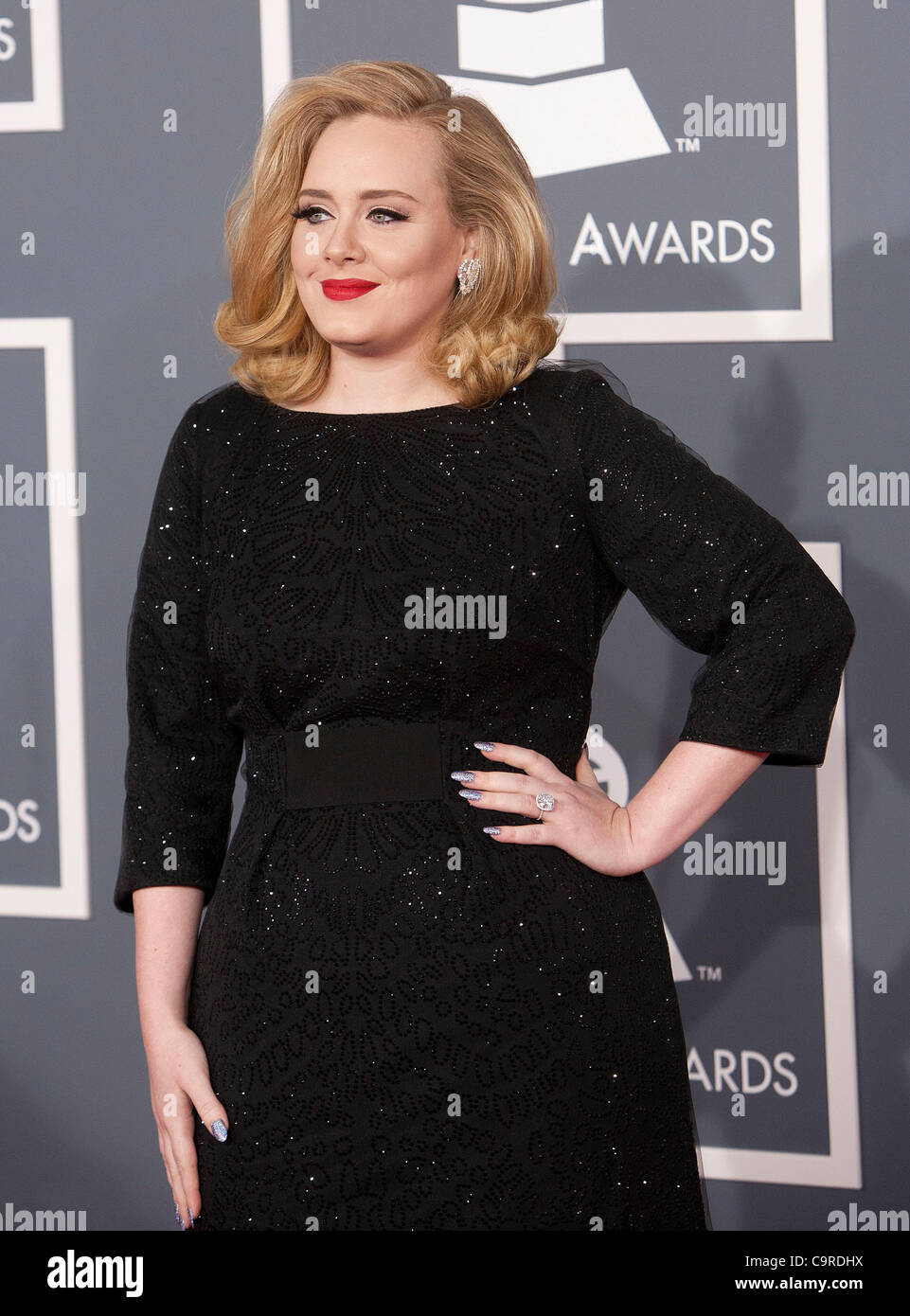 Adele on the red carpet of the 54th Annual Grammy Awards at the Staples ...