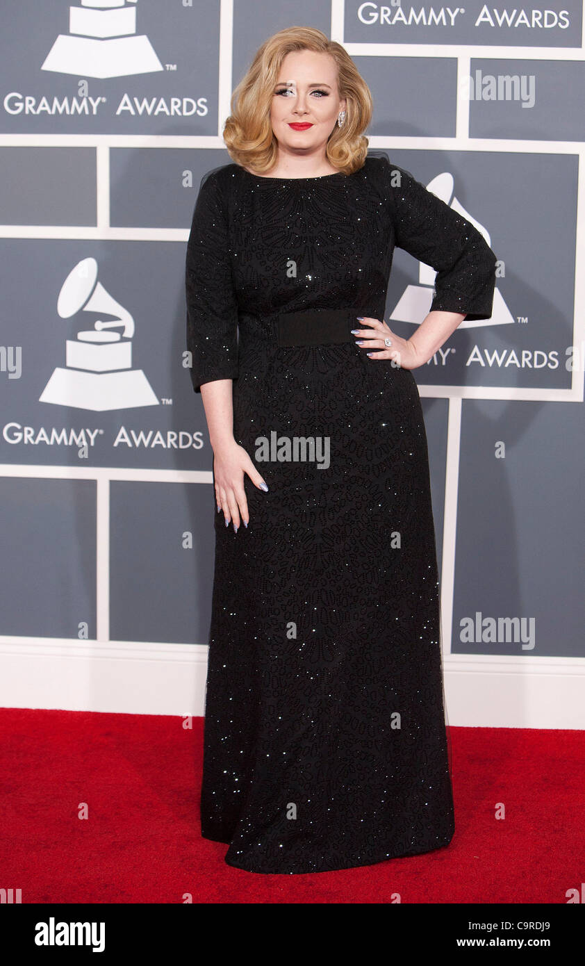 Adele on the red carpet of the 54th Annual Grammy Awards at the Staples ...