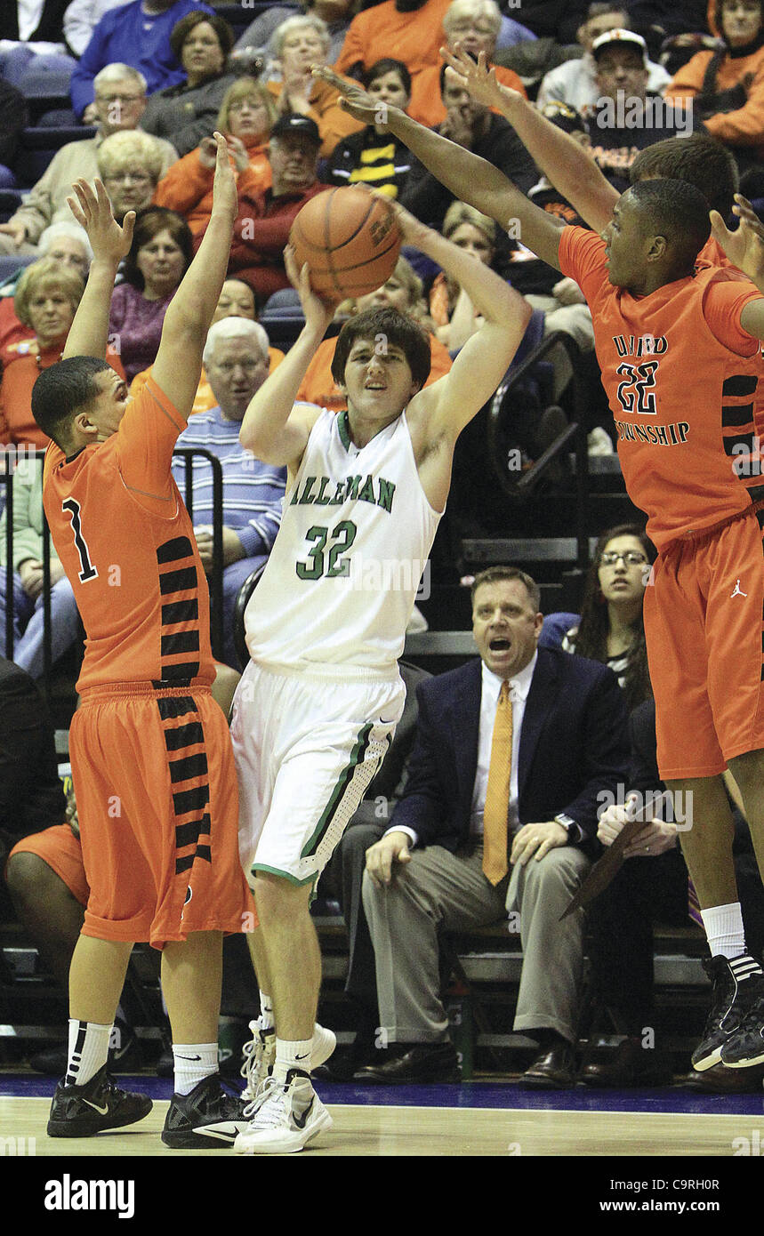 Feb. 10, 2012 - Rock Island, Iowa, U.S. - Alleman's Tyler Yeocum tries ...