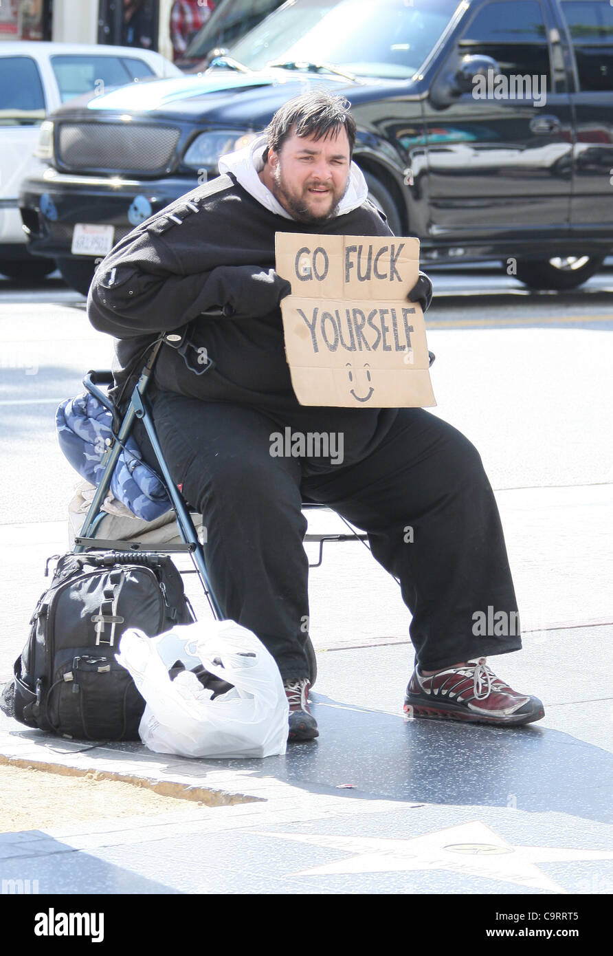 MAN WITH SIGN MEN WITH SIGNS ON HOLLYWOOD BOULEVARD HOLLYWOOD LOS ...