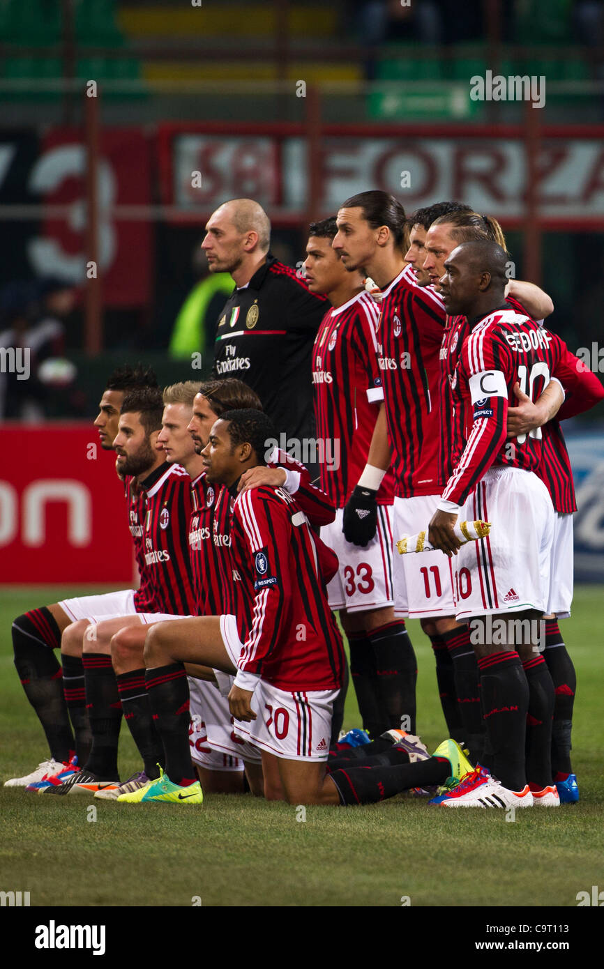 Milan team group line-up, FEBRUARY 15, 2012 - Football / Soccer : UEFA ...