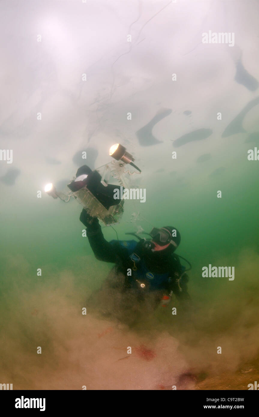 ICE diving in the Black Sea, Odessa, Ukraine, Eastern Europe Stock ...