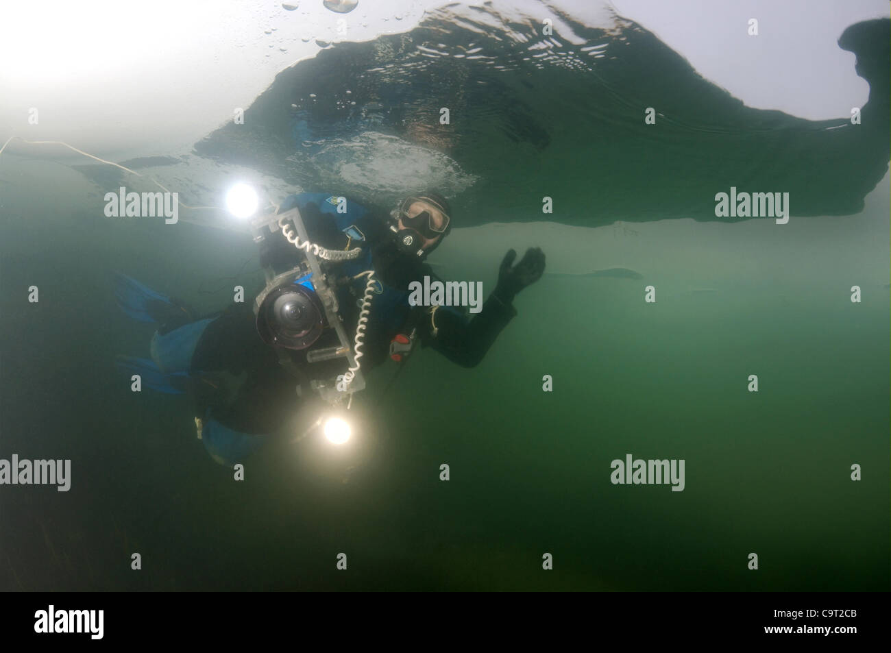 ICE diving in the Black Sea, Odessa, Ukraine, Eastern Europe Stock ...