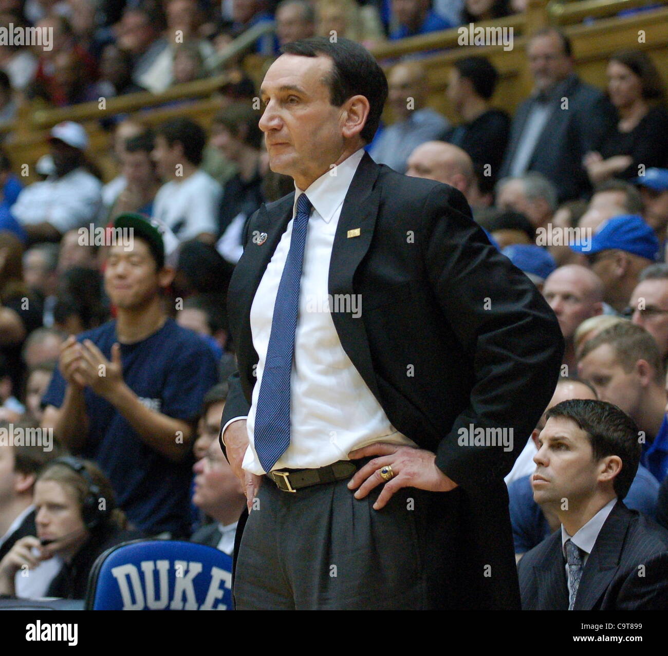 Feb. 16, 2012 - Durham, North Carolina, U.S - Coach K leads his team to ...