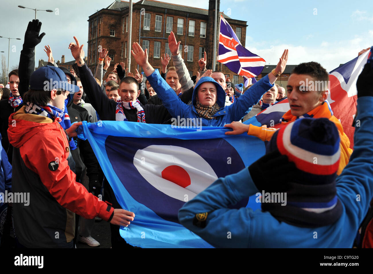 Football scotland fans shouting hi-res stock photography and images - Alamy