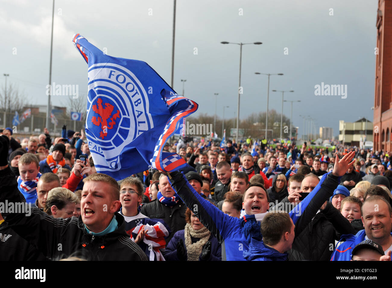 Football scotland fans shouting hi-res stock photography and images - Alamy