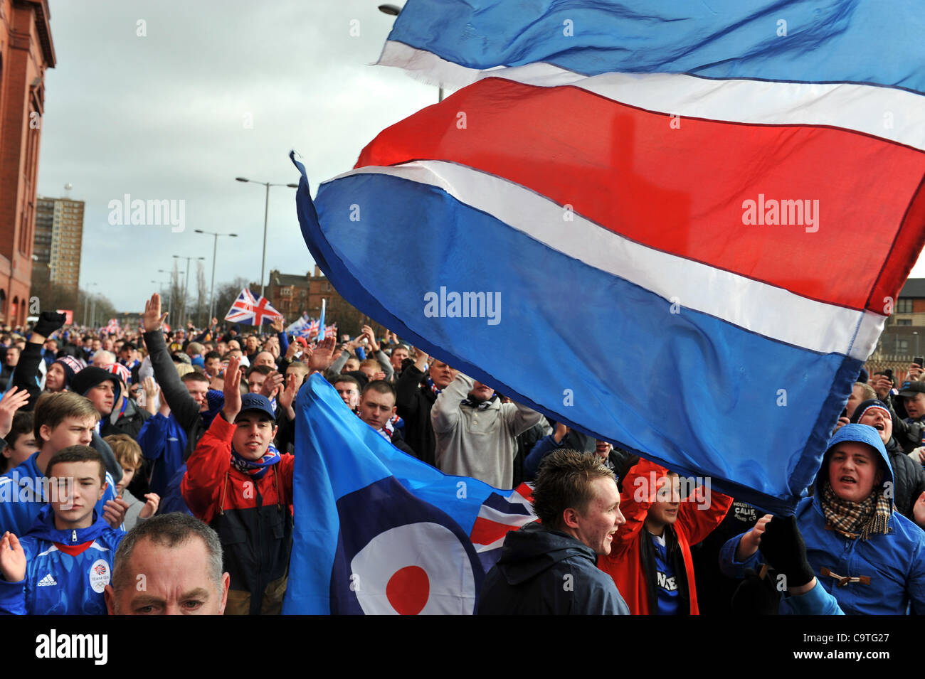 Football scotland fans shouting hi-res stock photography and images - Alamy