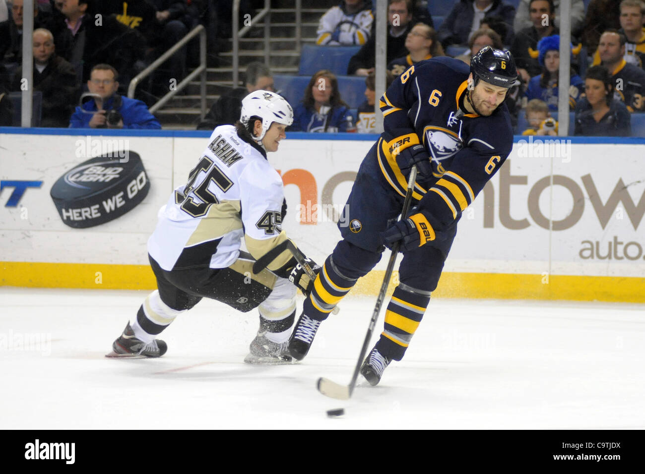 Feb. 19, 2012 - Buffalo, New York, U.S - Buffalo Sabres defenseman Mike ...