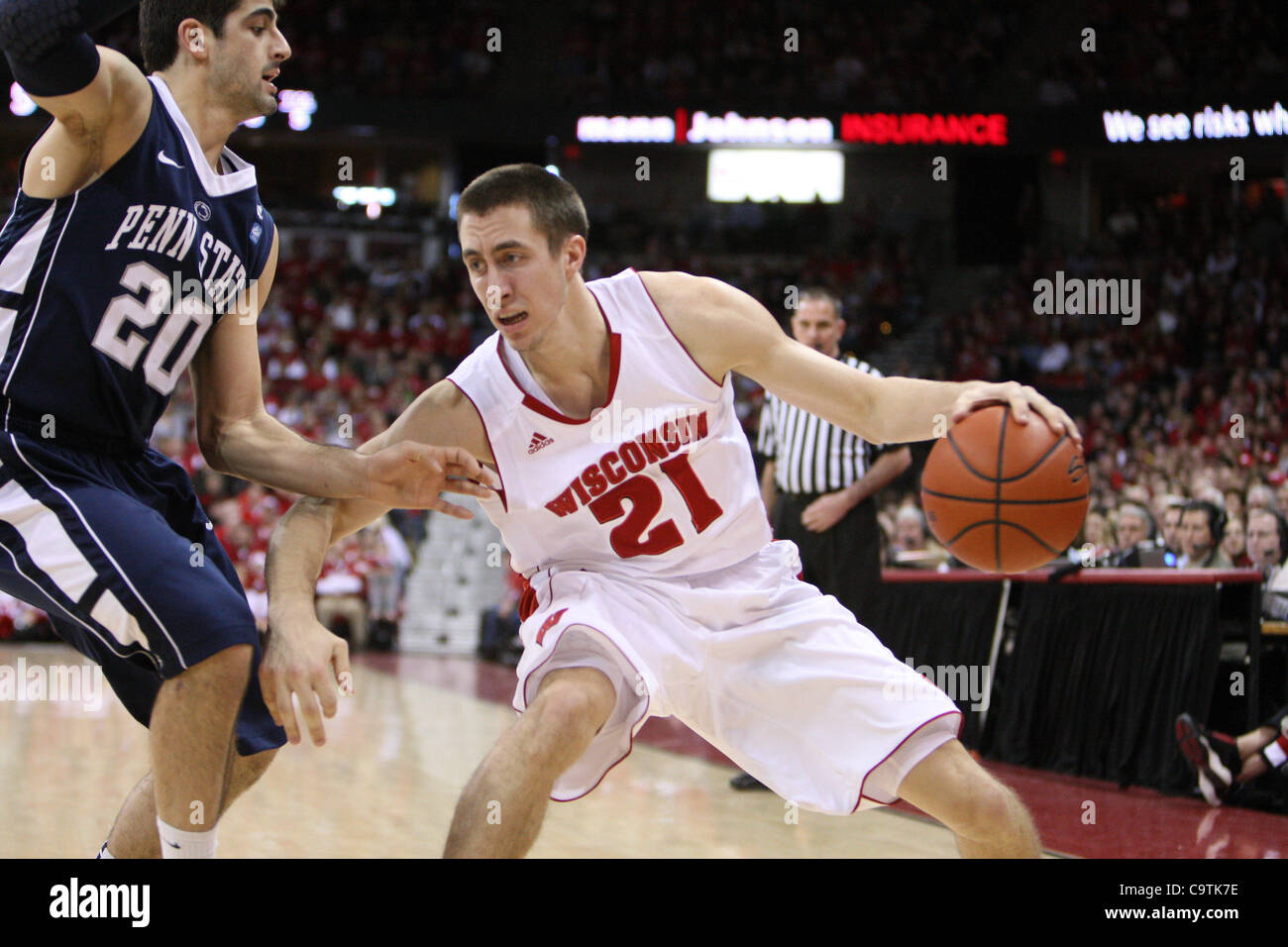 Feb. 19, 2012 - Madison, Wisconsin, U.S - Wisconsin guard Josh Gasser ...