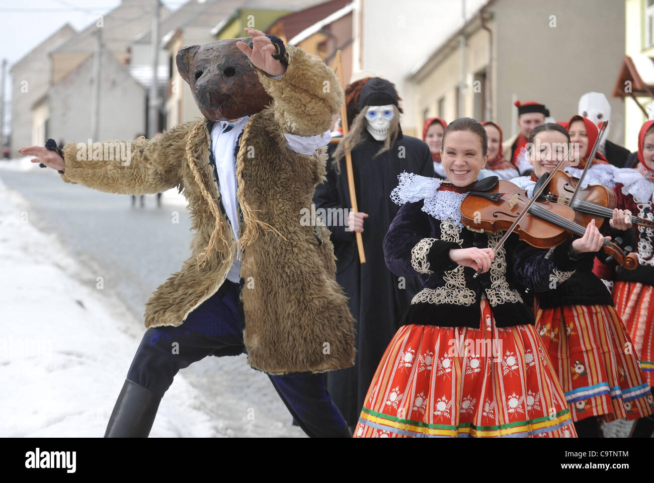 Traditional carnival in Strani, (300 kms south-east of Prague), Czech ...