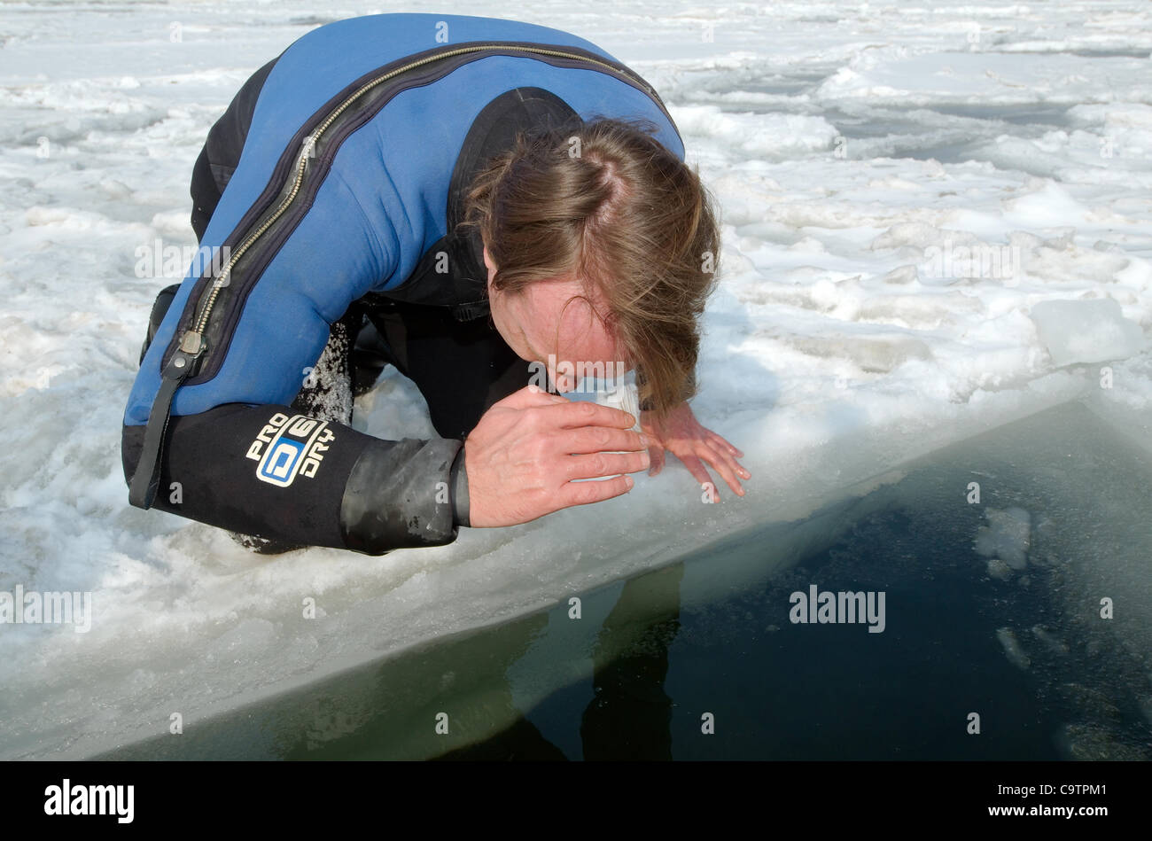 ICE diving in the Black Sea, Odessa, Ukraine, Eastern Europe Stock ...