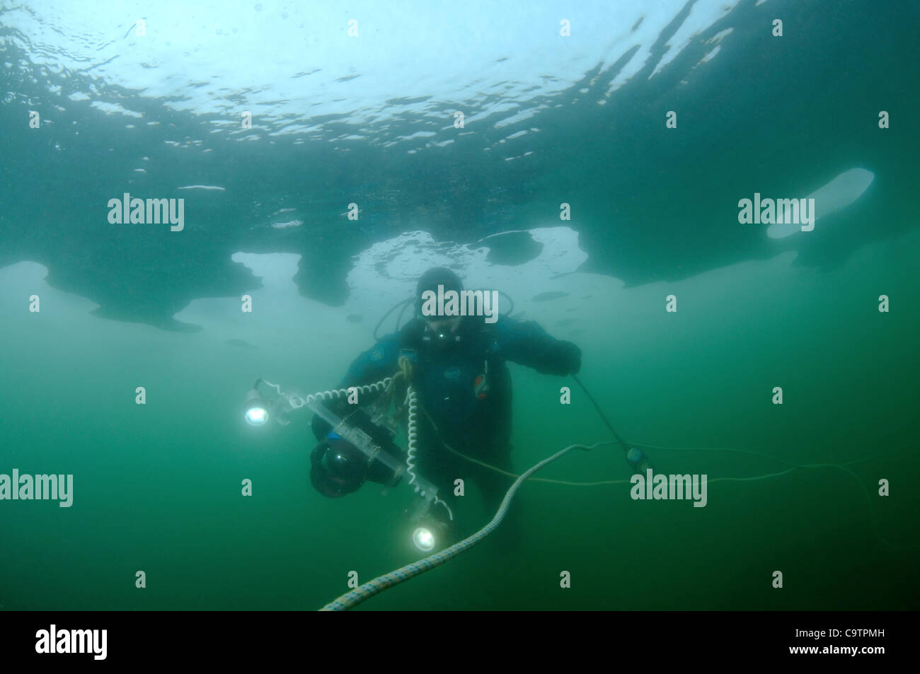 ICE diving in the Black Sea, Odessa, Ukraine, Eastern Europe Stock ...