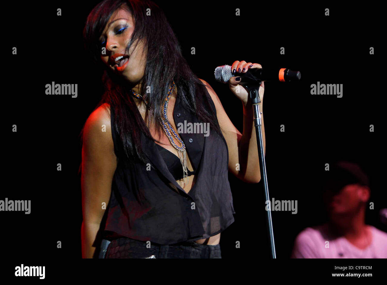 Melanie Fiona performing at The Paradise Theater in The Bronx, New York on February 19, 2012 ...