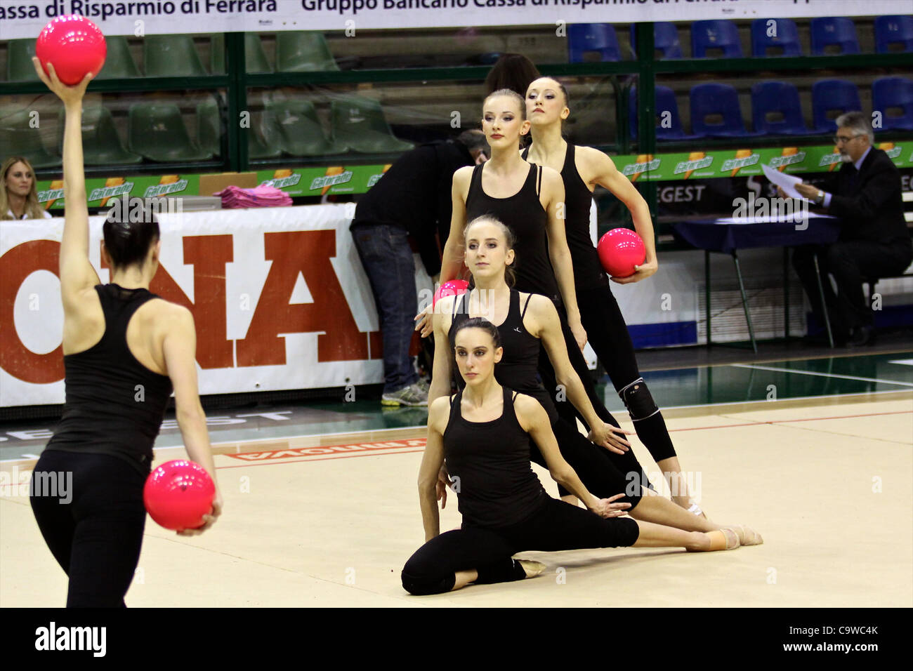 FERRARA, ITALY - FEB 23: Italian Gymnastic Team Performance, gala night ...