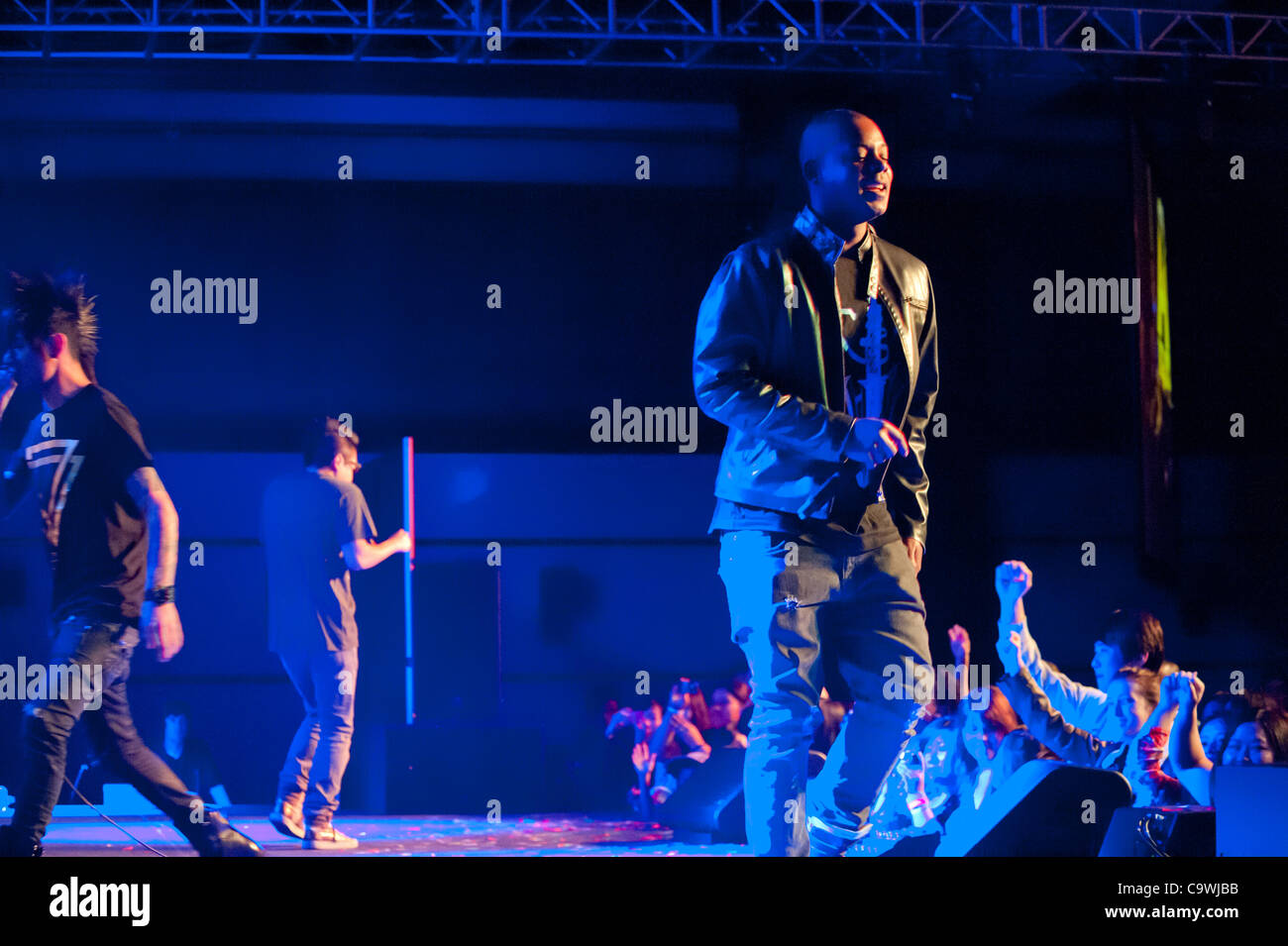 LINCOLN, CA - February 24: Andre Harris with K-Pop group Iammedic ...
