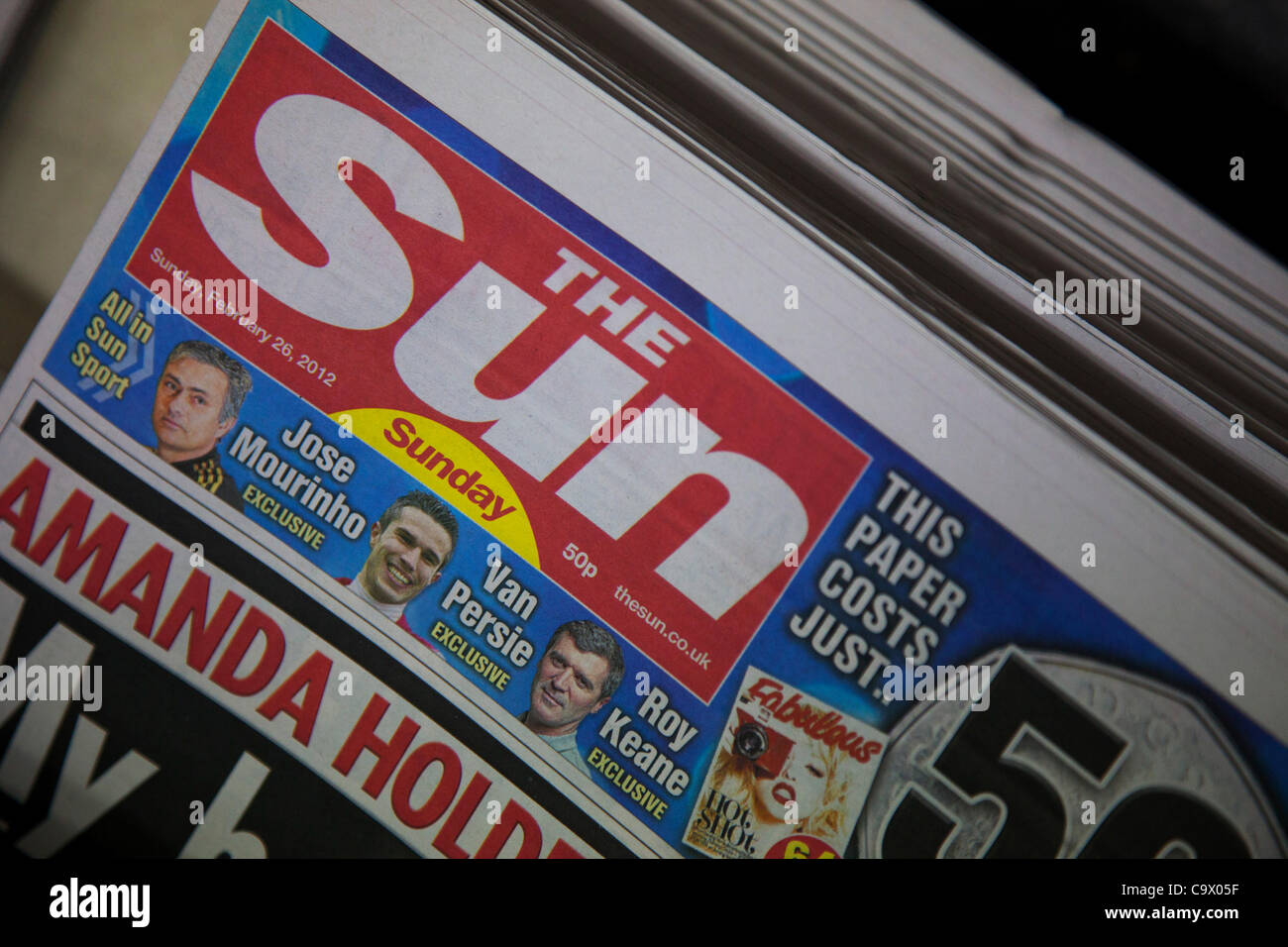 The Sun on Sunday newspaper first edition on sale at a newsagents in ...
