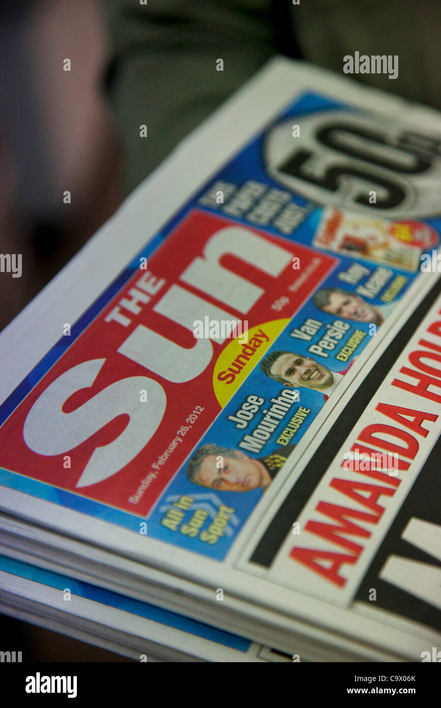 The Sun on Sunday newspaper first edition on sale at a newsagents in ...