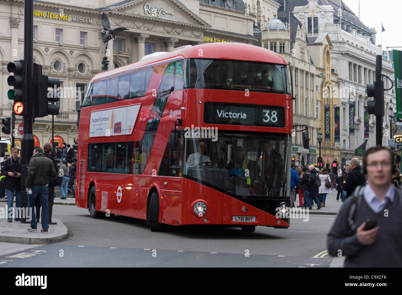 London's newest red double-decker Routemaster (27th Feb 2012) bus is ...