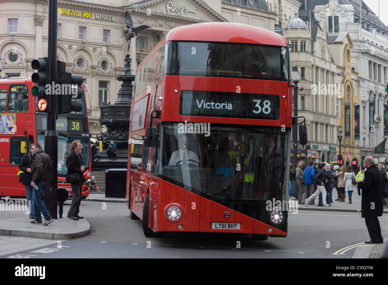 London's newest red double-decker Routemaster (27th Feb 2012) bus is ...
