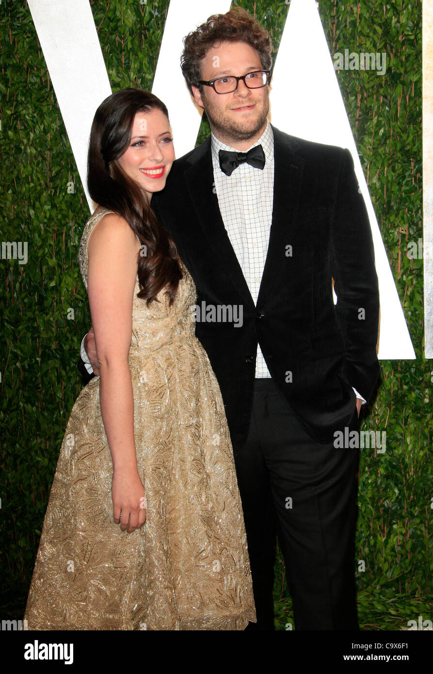 LAUREN MILLER & SETH ROGEN 2012 VANITY FAIR OSCAR PARTY LOS ANGELES ...