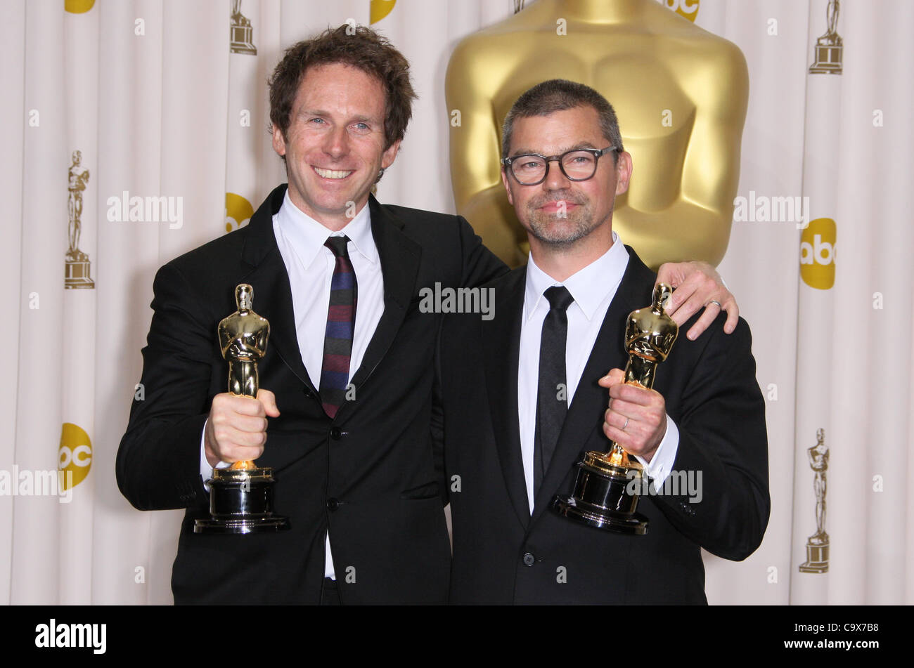 KIRK BAXTER & ANGUS WALL THE 84TH ACADEMY AWARDS PRESSROOM LOS ANGELES ...