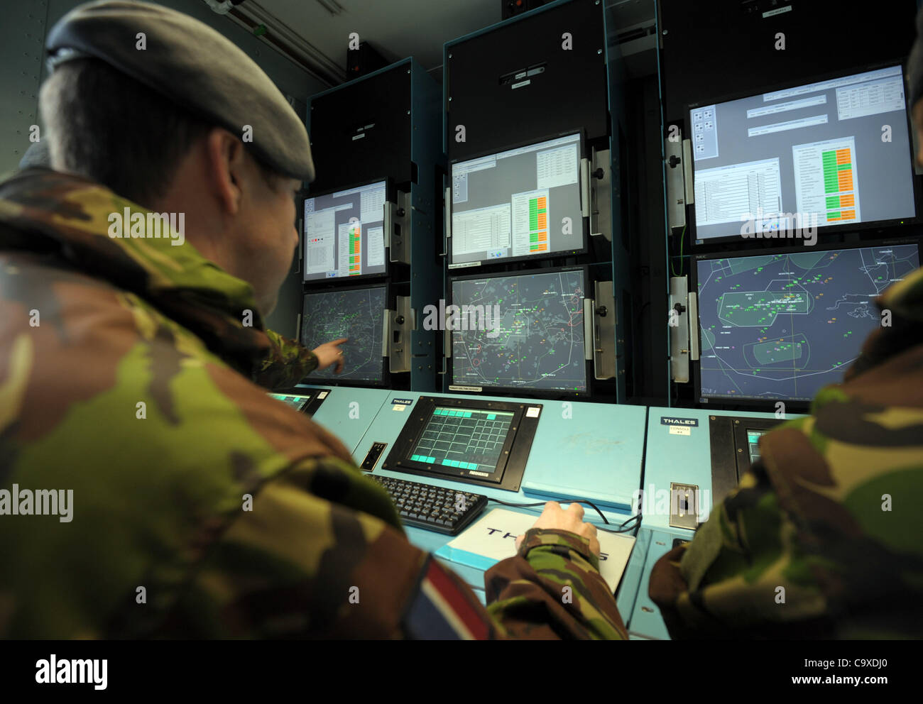Air defence radar control centre at RAF Waddington, Lincoln, Britain ...