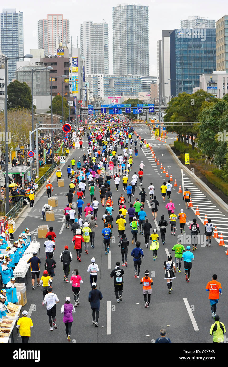 Tokyo, Japan - February 26: Hundreds of thousands of runners made their ...