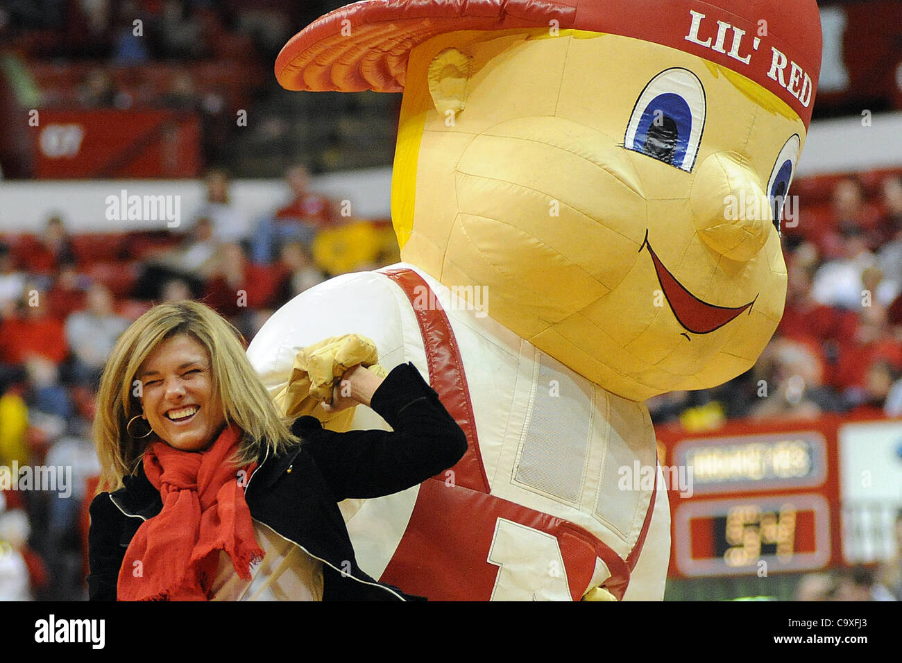 Feb. 29, 2012 - Lincoln, Nebraska, U.S - The Nebraska mascot, Lil' Red ...