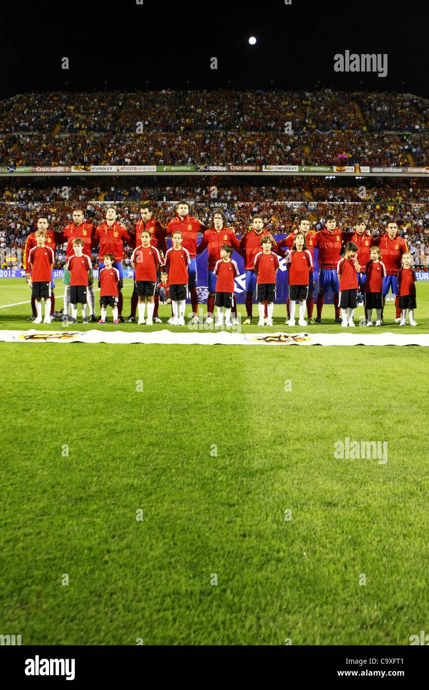 Spain team group line-up, OCTOBER 11, 2011 - Football / Soccer : "UEFA ...