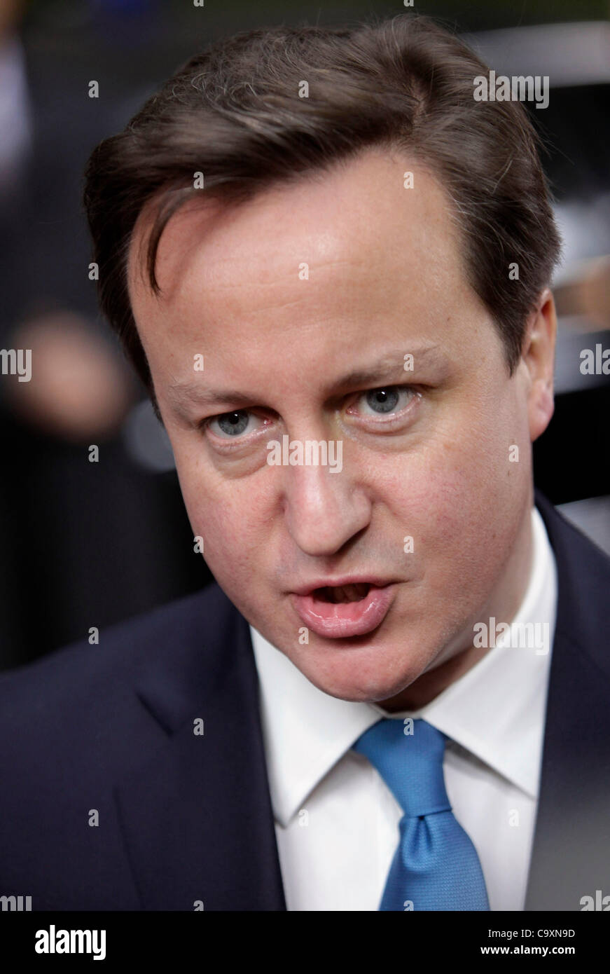 British Prime Minister David Cameron arrives for the EU Summit in ...