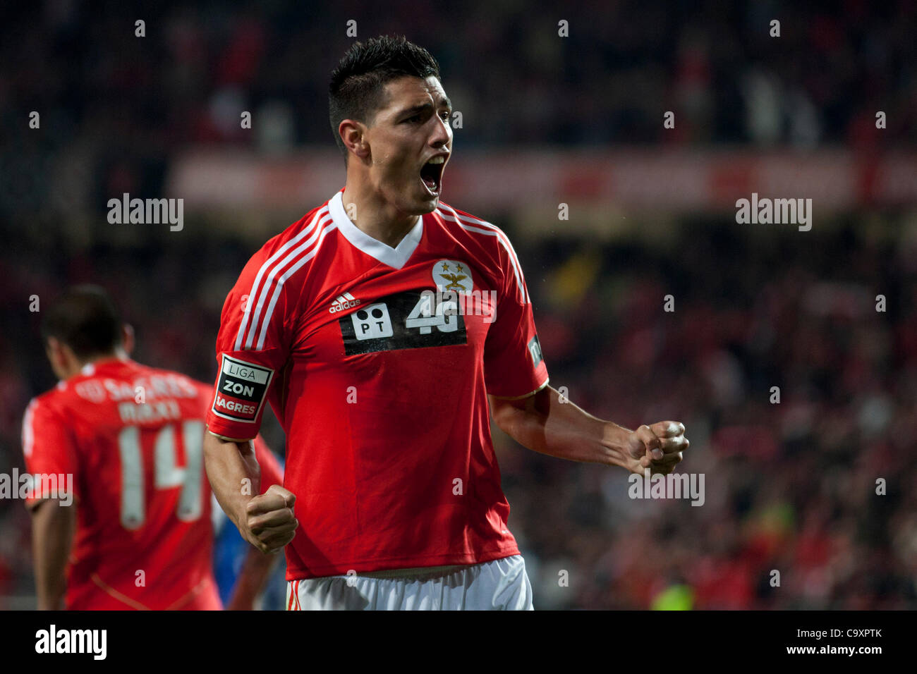 2 March 2012 - Lisbon, Portugal - Oscar Cardozo SL Benfica Forward ...