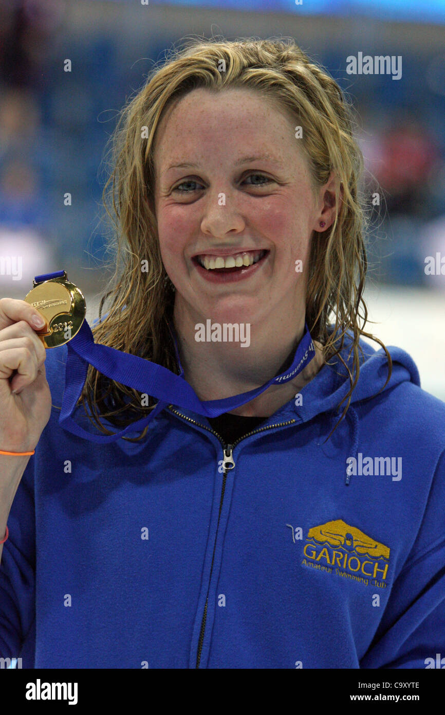 Hannah Miley (GB) with her gold medal after winning the Womens open ...