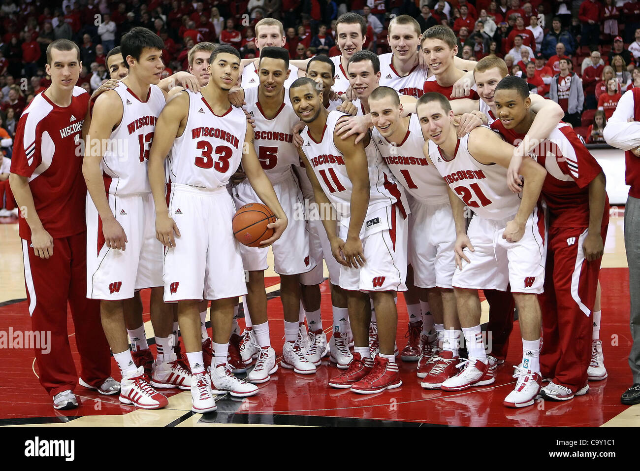 March 4, 2012 - Madison, Wisconsin, U.S - The Wisconsin Basketball team ...