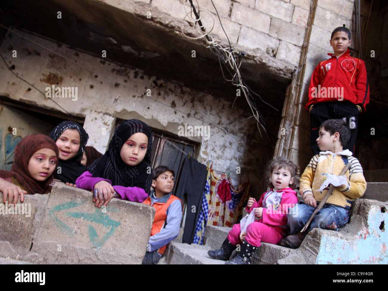 March 5, 2012 - Beirut, Beirut, Lebanon - Palestinian children play in ...