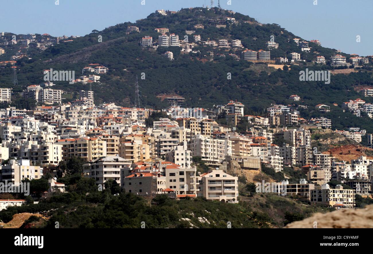 March 5, 2012 - Beirut, Beirut, Lebanon - Snow covers Beirut mountains ...