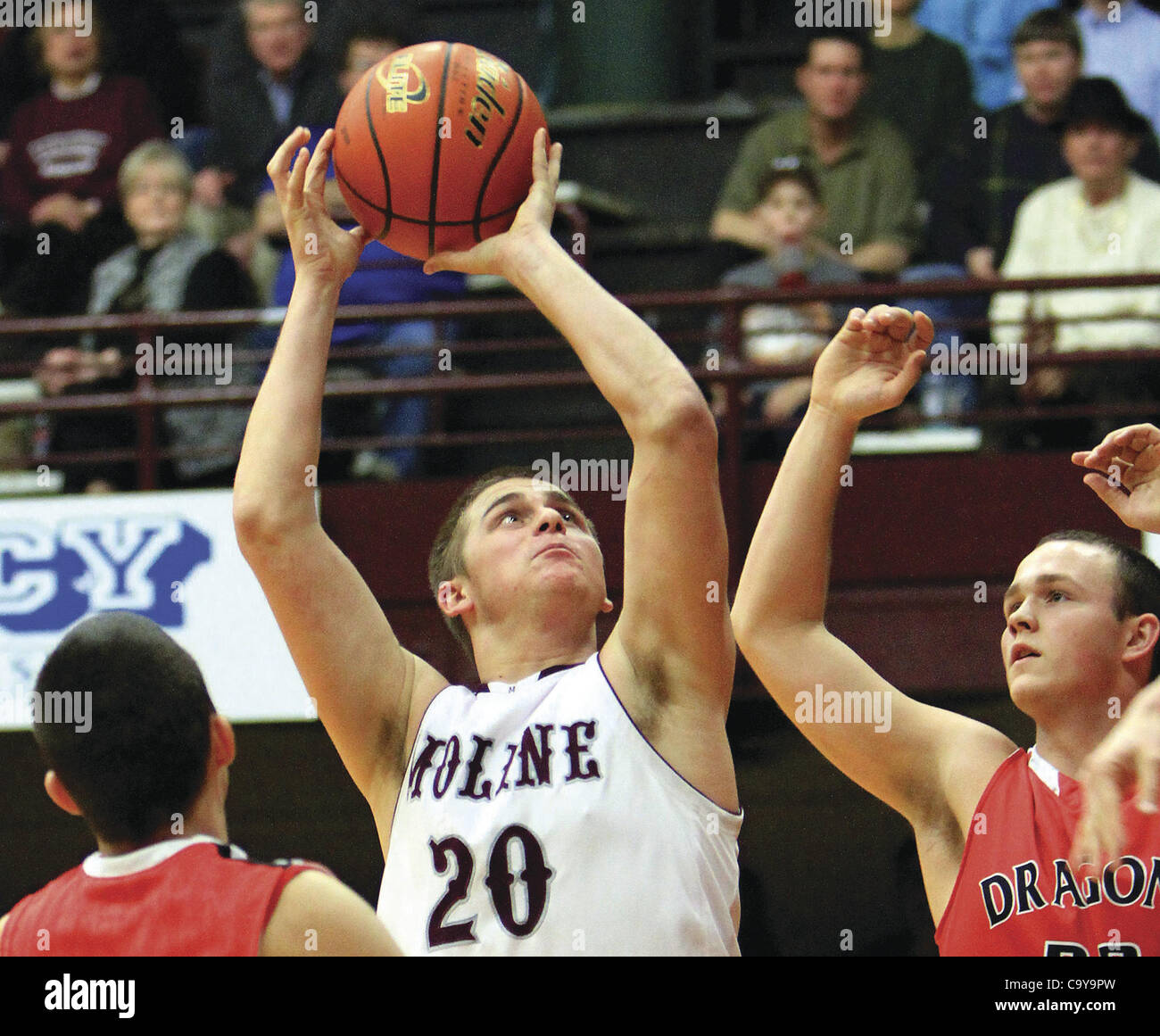 March 2, 2012 - Moline, Iowa, U.S. - Moline's Tim Wages takes the shot ...