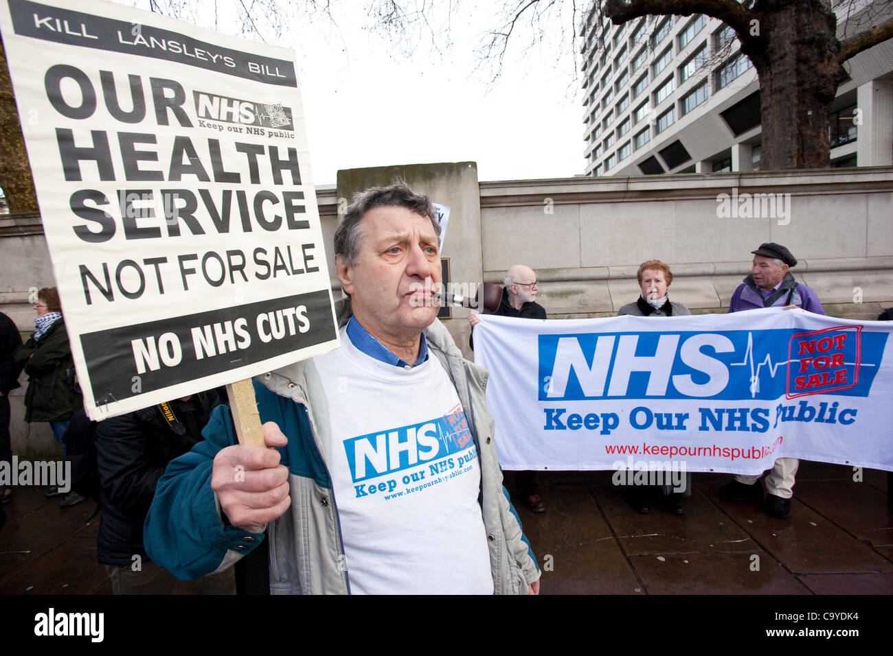 Westminster, London, UK. 07.03.2012. Picture shows Protester John ...