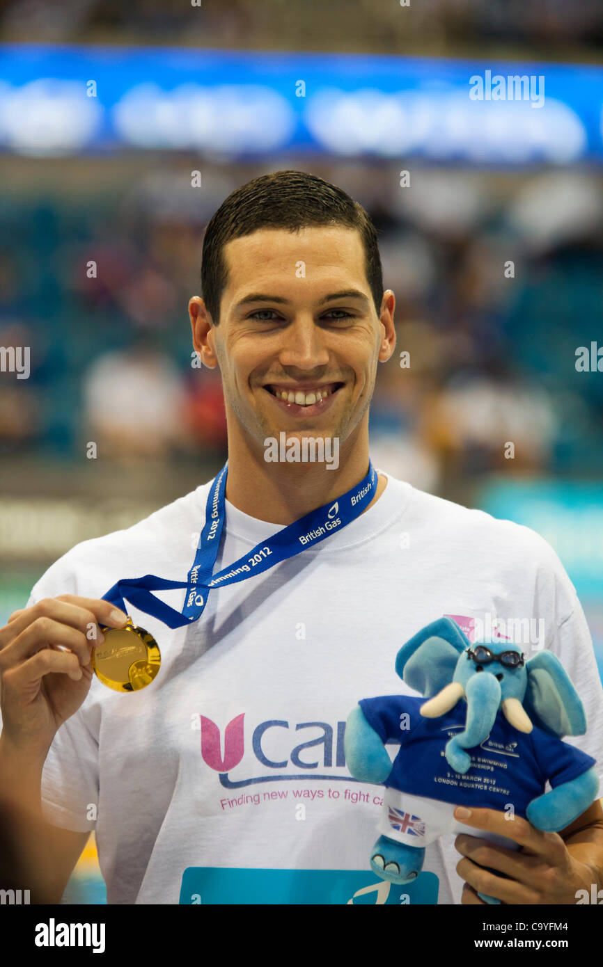 Simon Burnett (Gold), medal ceremony for the Mens Open 100m Freestyle ...