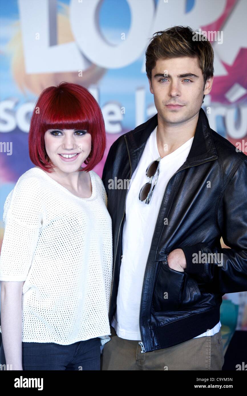 March 8, 2012 - Madrid, Spain - Actor Zac Efron and Singer Angy Attend ...