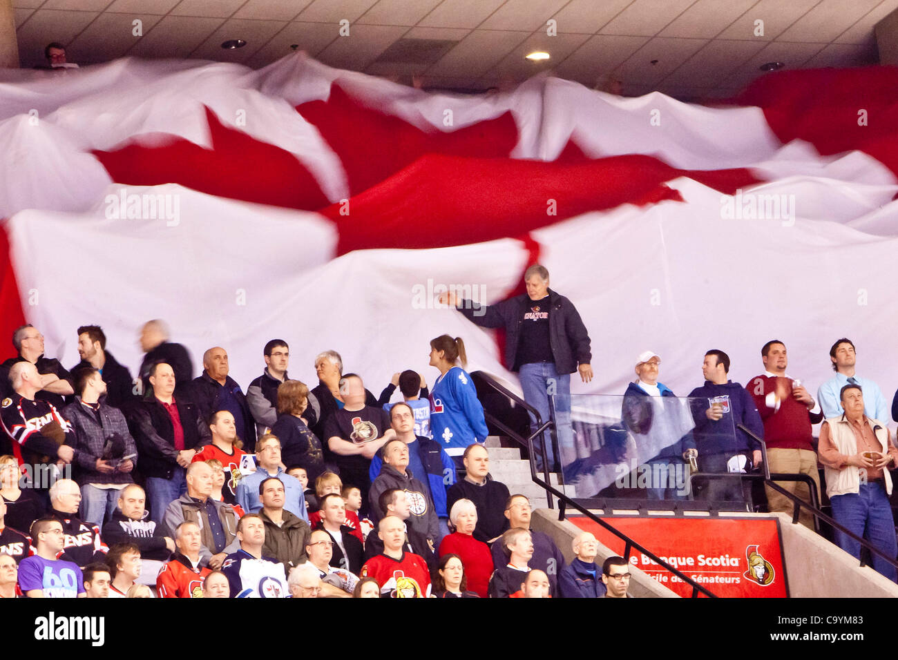 Mar. 08, 2012 - Ottawa, Ontario, Canada - A large Canadian flag before ...
