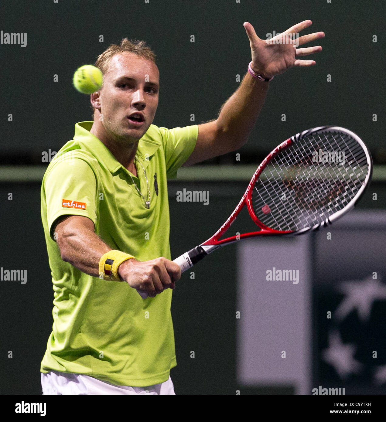 March 9, 2012 - Indian Wells, California, U.S - Steve Darcis (BEL) in ...